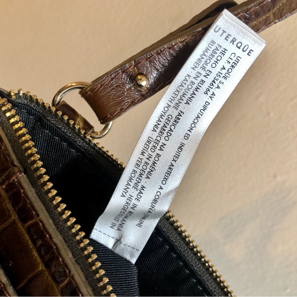 Uterque | Bags | Uterque Brown Leather Crocodile Purse | Poshmark
